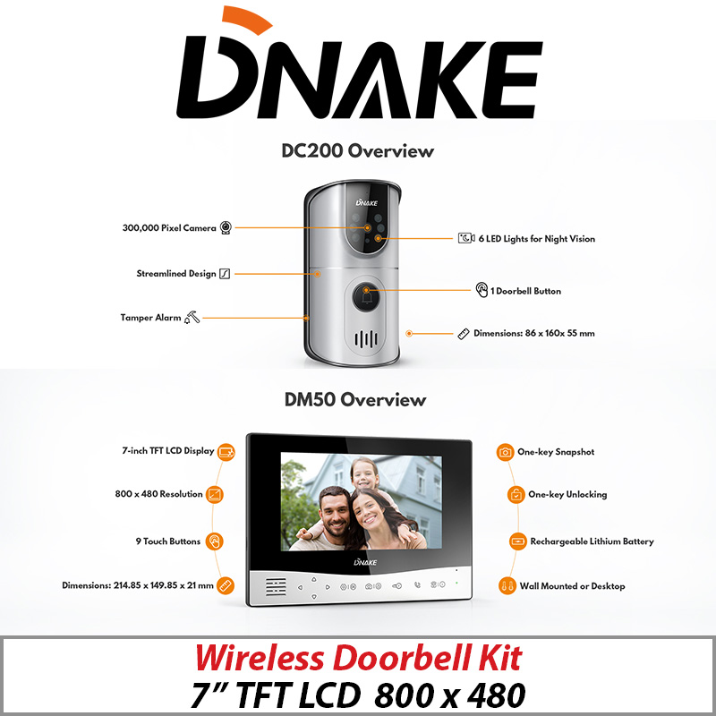 DNAKE WIRELESS DOORBELL BATTERY POWERED KIT DK250 ∙ Doris CCTV